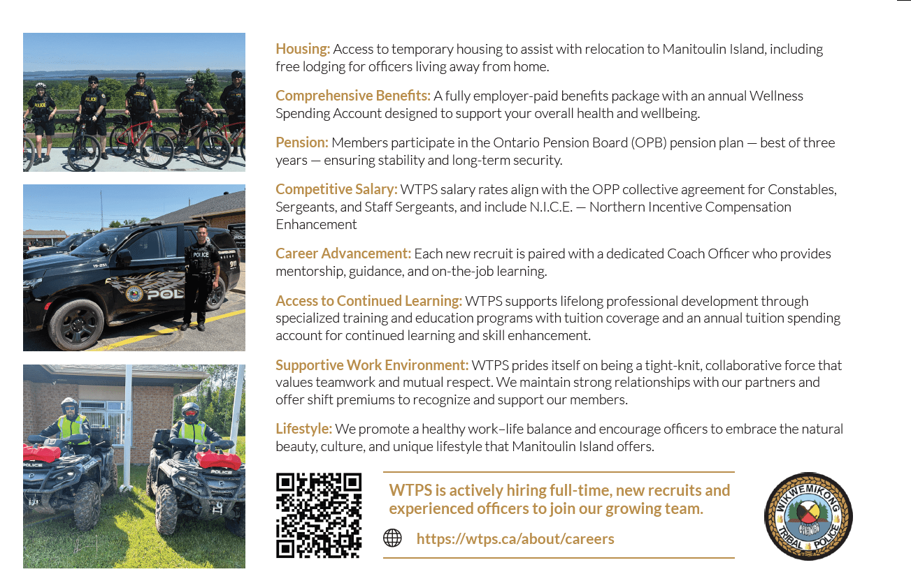 Careers | Wikwemikong Tribal Police Service